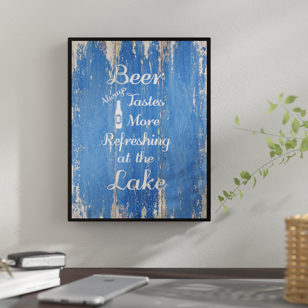 Millwood Pines 'Beer Always Tastes More Refreshing at the Lake' Framed ...
