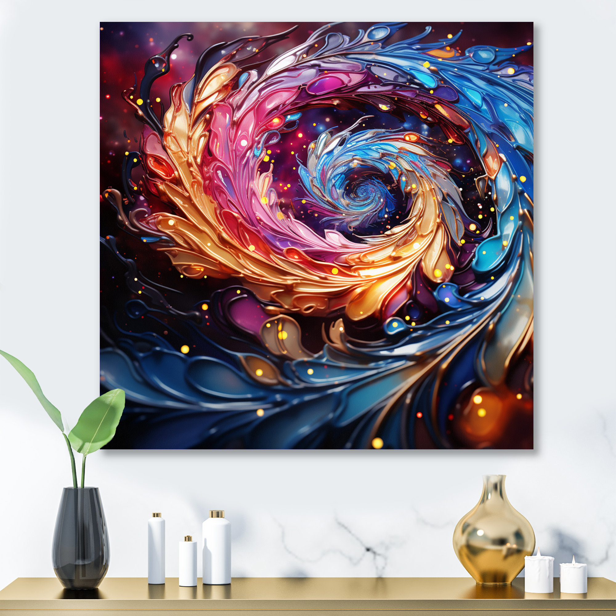 Bungalow Rose A Colorful Swirly Swirl - Abstract Spirals Print on Metal ...