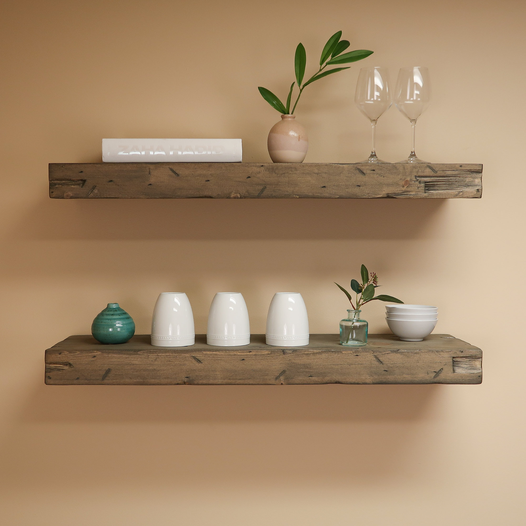 Loon Peak® Jesher 2 Piece Distressed Floating Shelves (Set of 2 ...