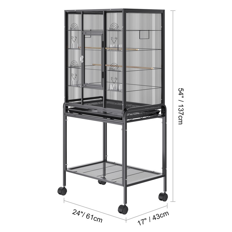Tucker Murphy Pet™ Ditha 54'' Steel Flat Top Flight Cage with Wheels ...