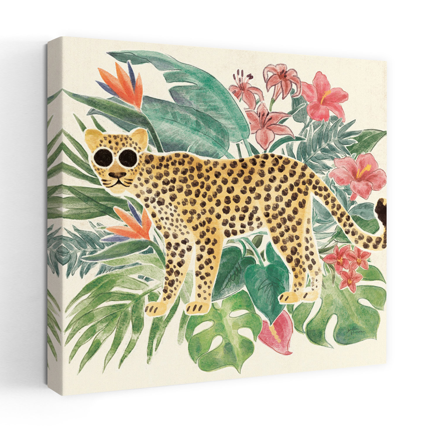 Bayou Breeze Jungle Vibes Jaguar Abstract Bird Fern Hibiscus Tropical ...