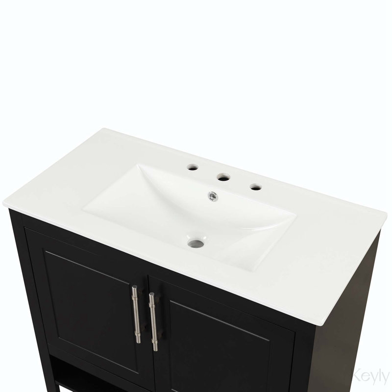 Winston Porter Sabriya 36'' Single Bathroom Vanity with Ceramic Top ...