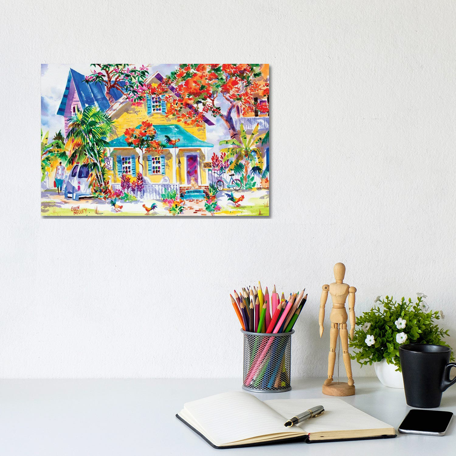 East Urban Home Key West Colors by Ellen Negley - Wrapped Canvas ...