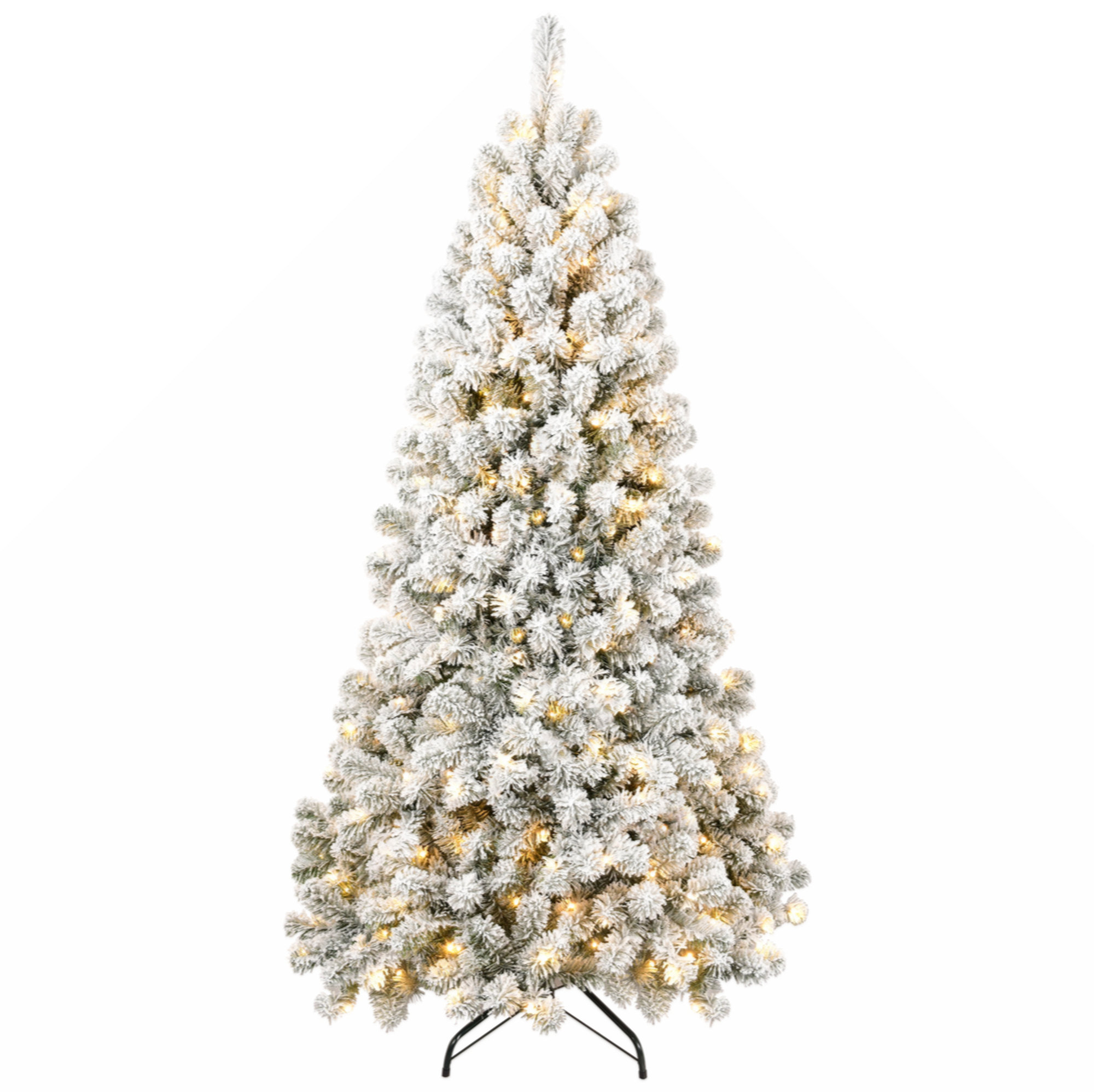 Alcott Hill® 6FT Pre-Lit Flocked Christmas Tree With 760 Memory Wire ...