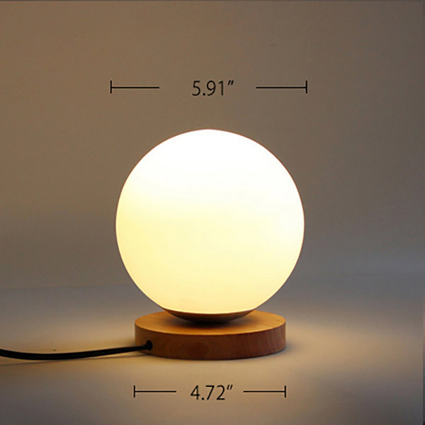 Ebern Designs Azell Wood Globe Lamp | Wayfair