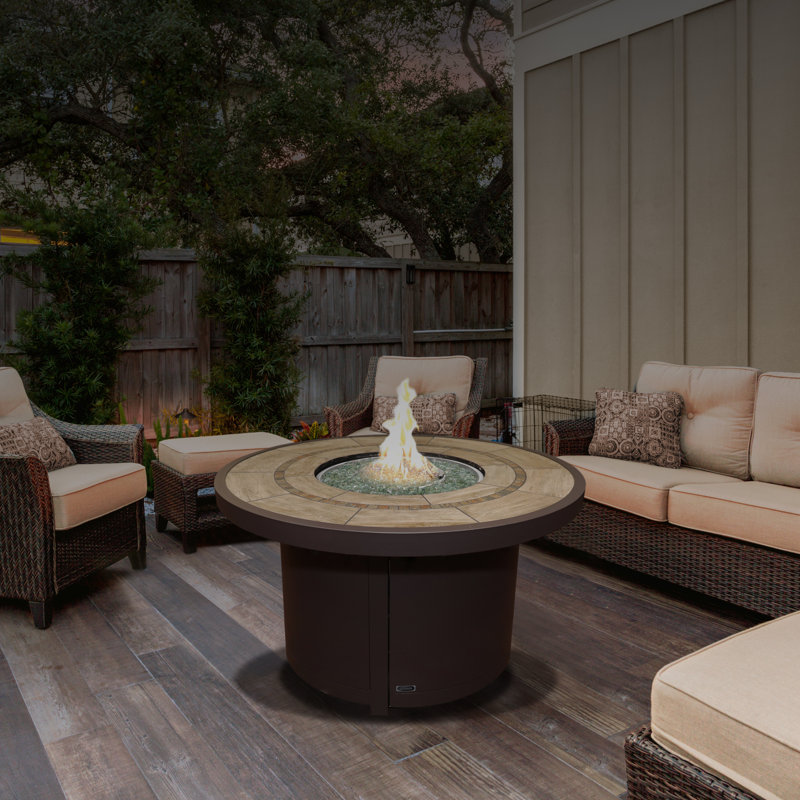 Sunbeam Cove Aluminum Ceramic Top Propane/Natural Gas Fire Table ...