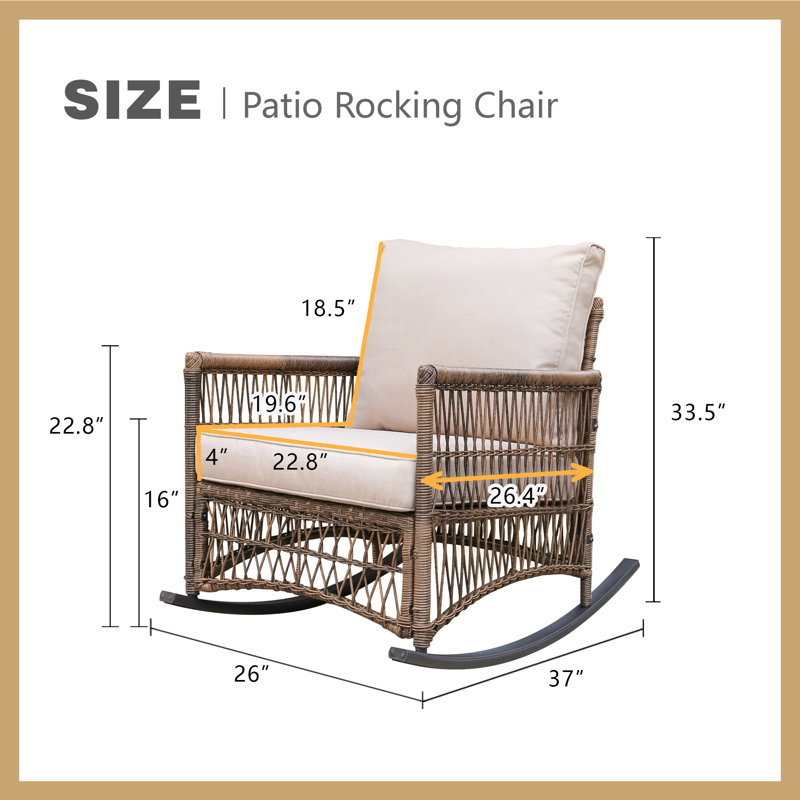 Beachcrest Home™ Cinderford Craney Wicker Outdoor Rocking Chair ...