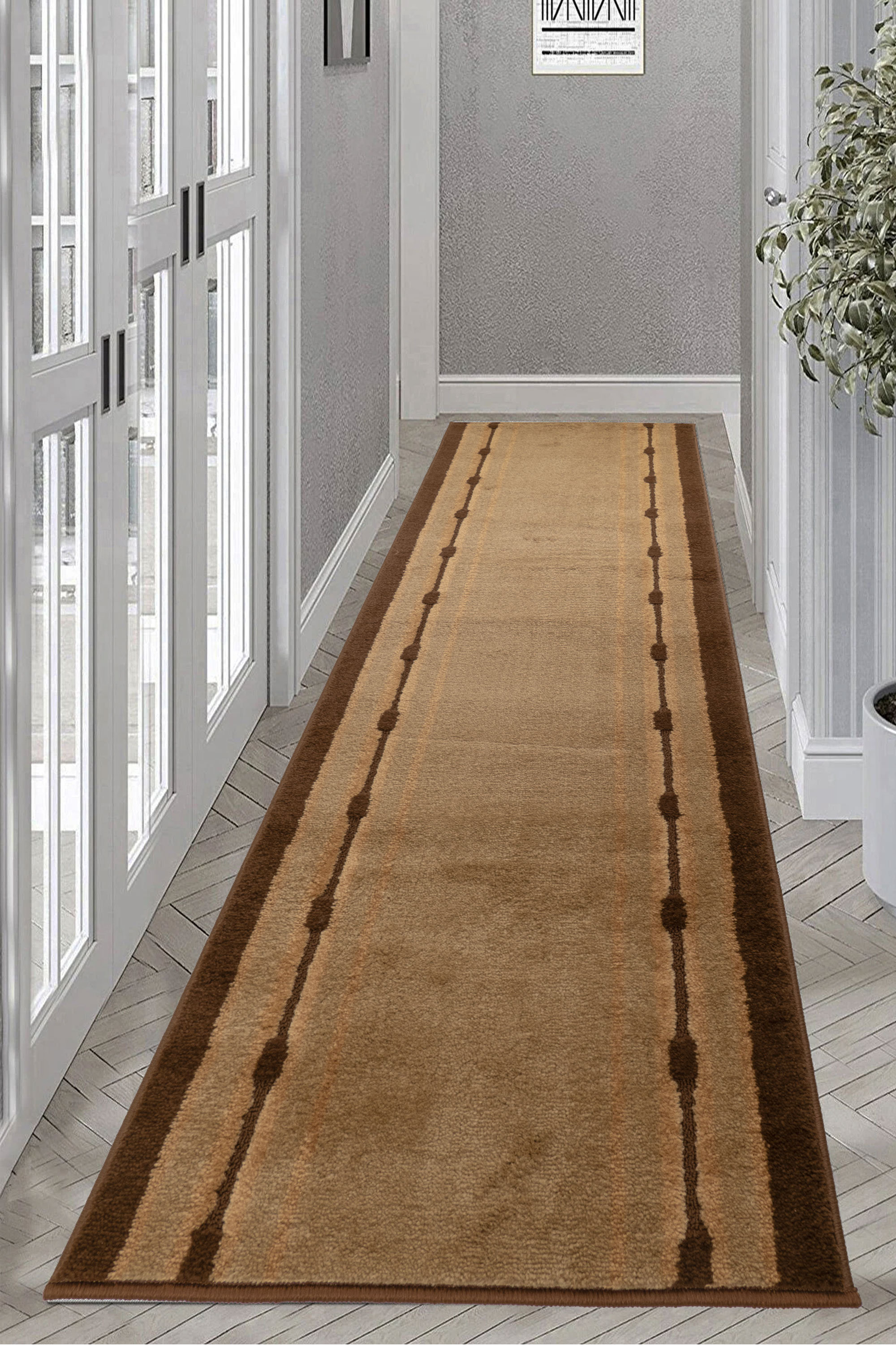 Latitude Run® Dot Bordered Beige With Slip Resistant Backing Medium ...