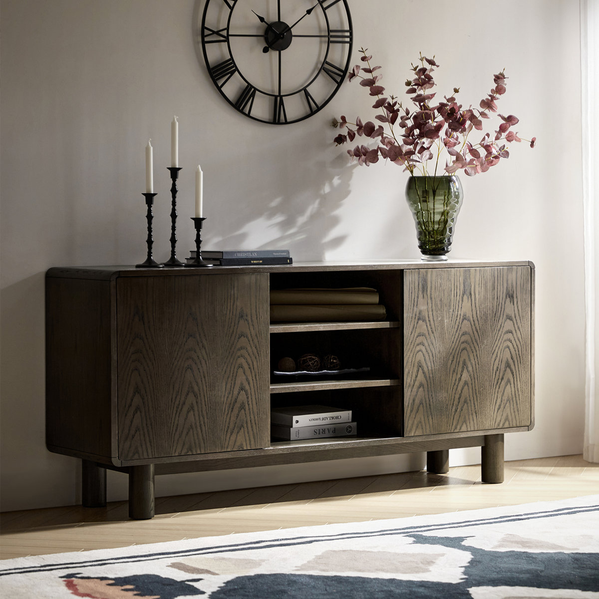 Ebern Designs Dorli 65" 2-Door Solid Wood Fully Assembled Sideboard ...