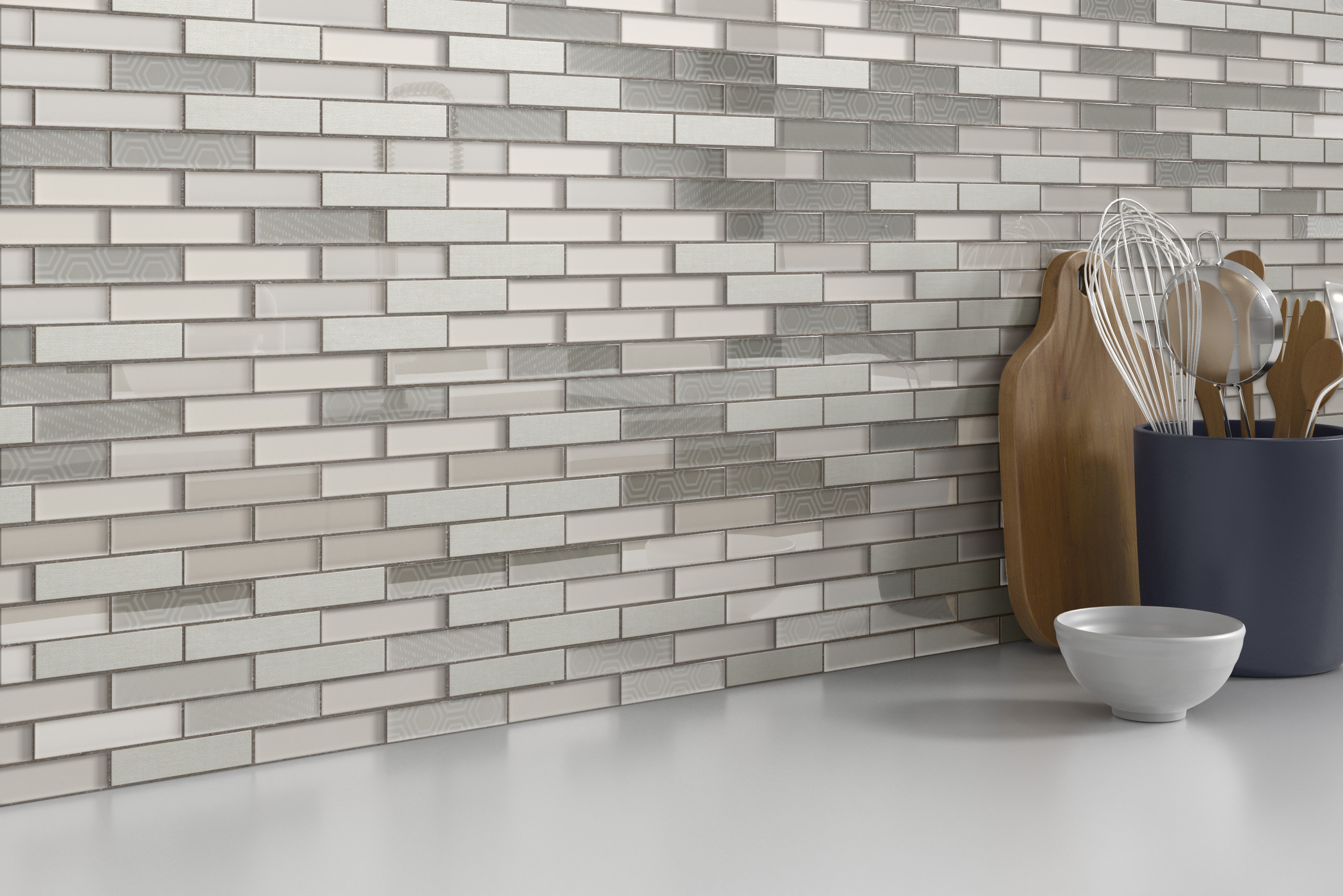 Emser Tile Volare Cieli 12 in. x 12 in. Glossy/Matte Glass Wall Tile (7 ...