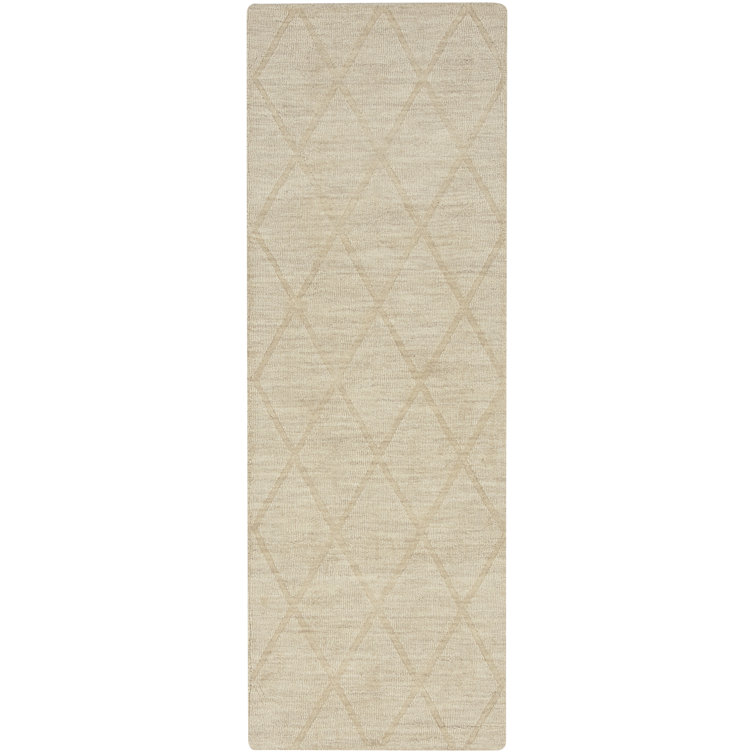 Ebern Designs Chatwin Beige Modern Wool Indoor Rug | Wayfair