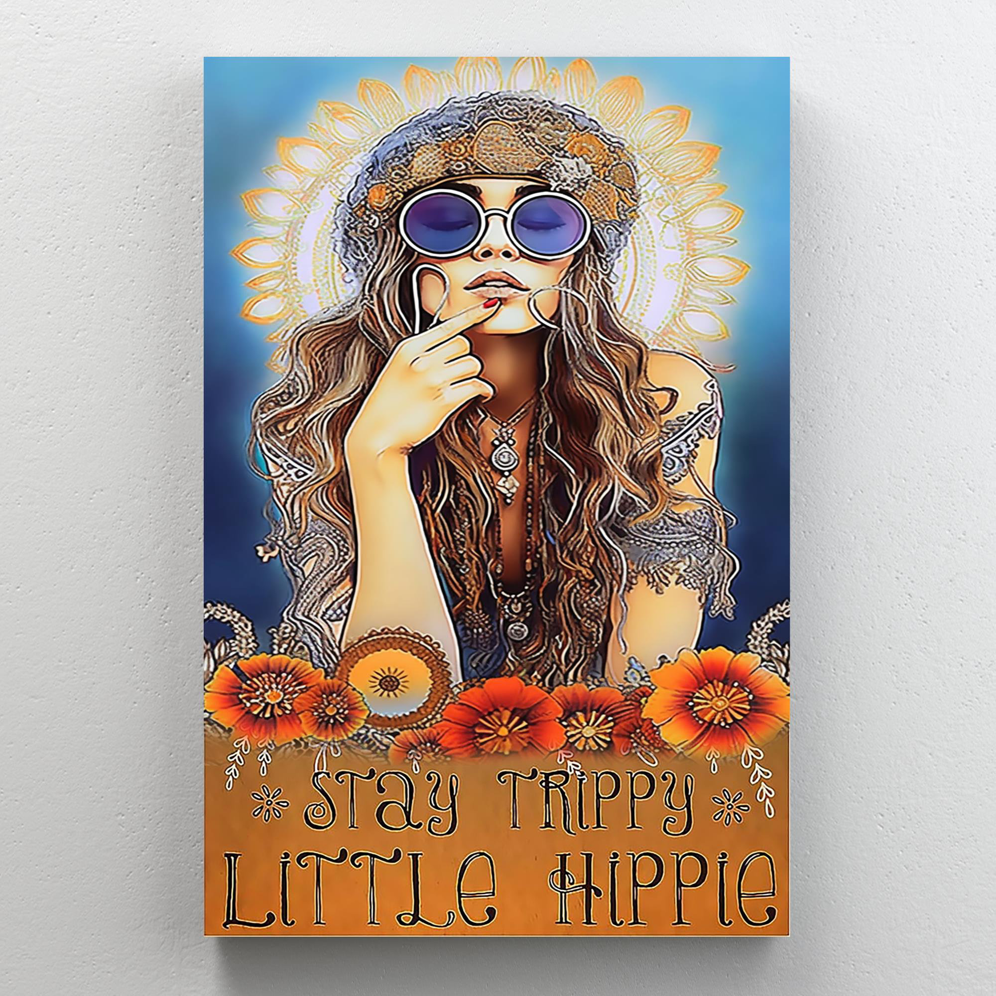Trinx Woman Stay Strippy Littlr Hippie On Canvas Graphic Art | Wayfair