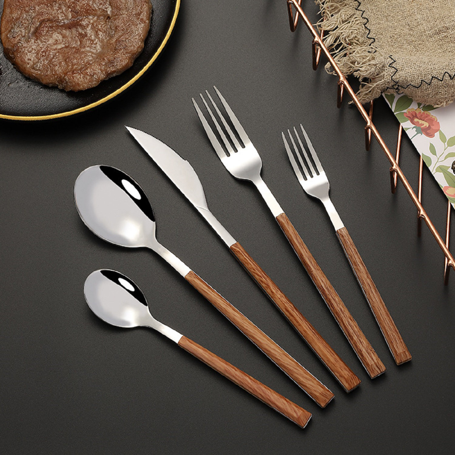 Ebern Designs Chenia 5 Piece Flatware Set Service for 1 - Wayfair Canada