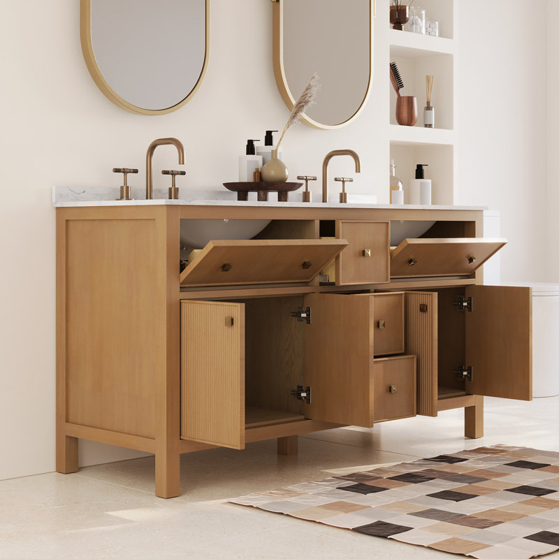 DeerValley Lignum 60" Fully Assembled Double Bathroom Vanity with ...