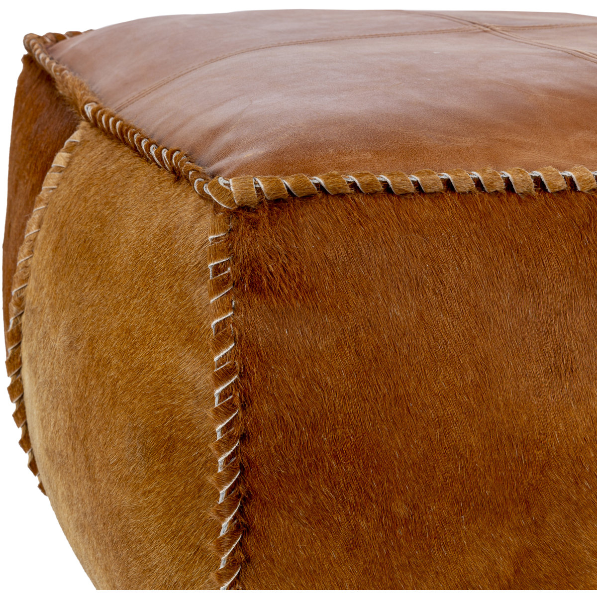 Viv + Rae™ Leather and Hair on Hide Pouf & Reviews | Wayfair