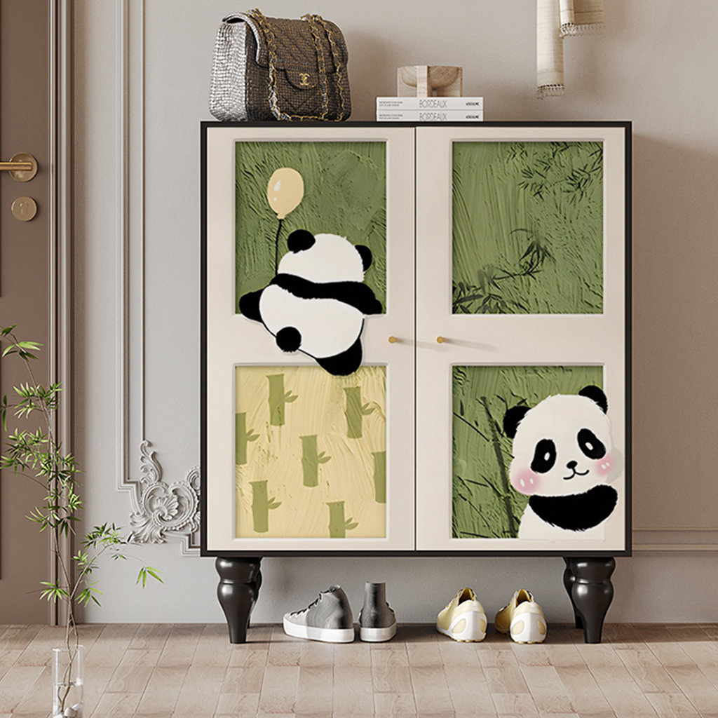 Zoomie Kids Modern cream Panda shoe cabinet - Wayfair Canada