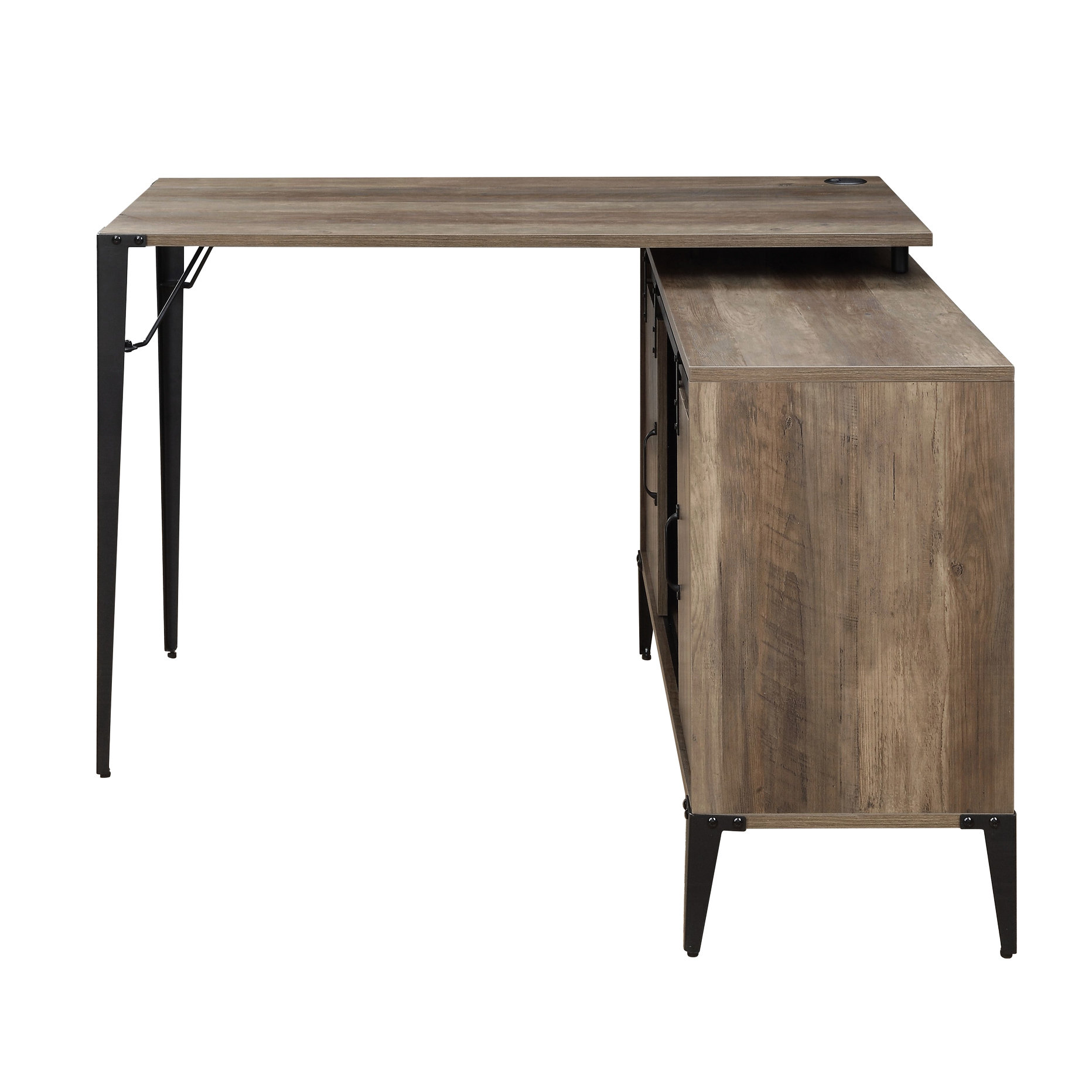 Ophelia & Co. Rustic Style Office Desk With Sliding Barn Door, Spacious ...