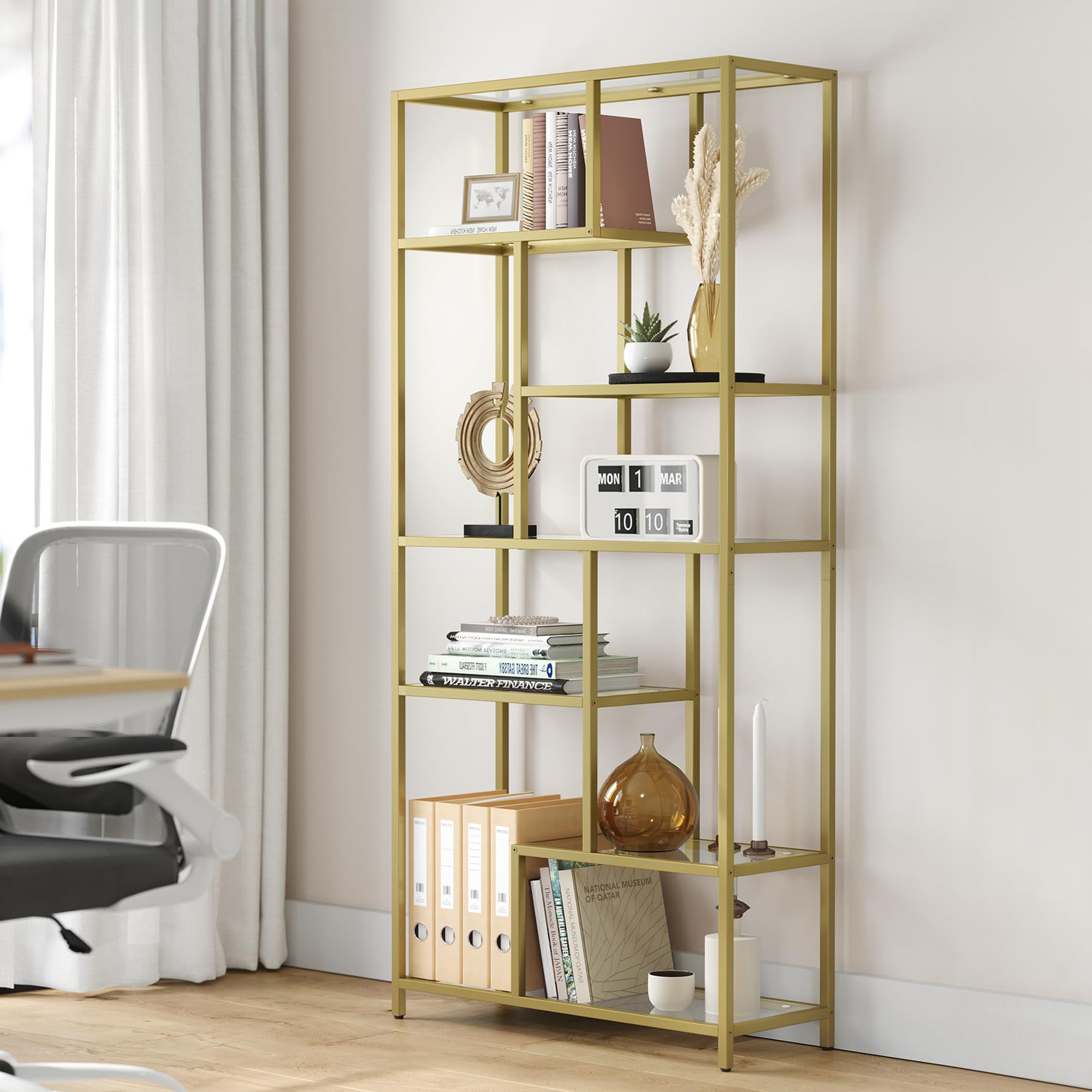 Everly Quinn 6-layer freestanding bookcase, display shelf | Wayfair