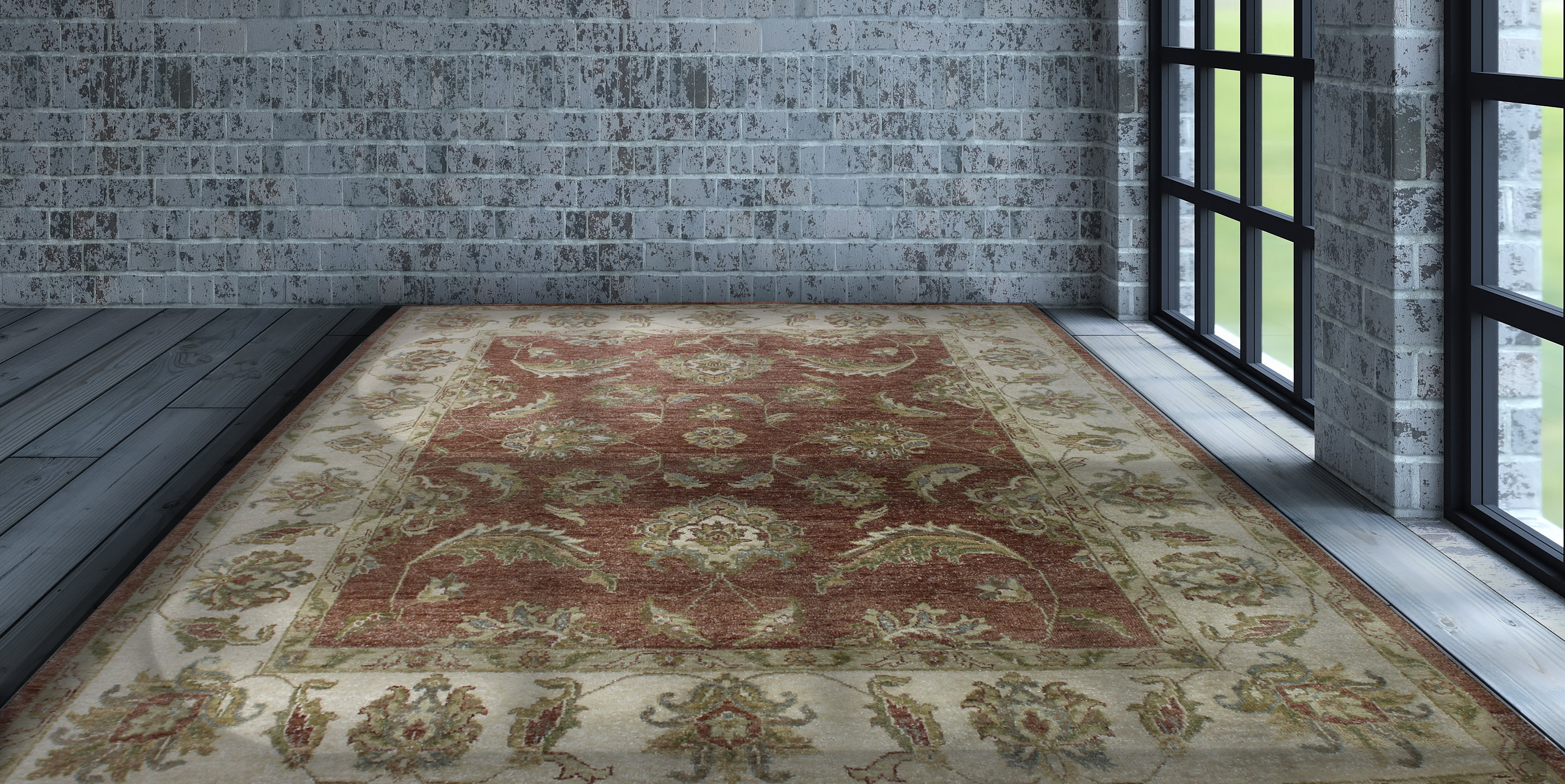 Isabelline Caitlin-Anne Oriental Handmade Hand-Knotted Rectangle 7' x 9 ...