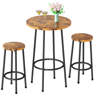 17 Stories 3 Piece Round Bar Table Set, Counter Height Dining Table Set ...