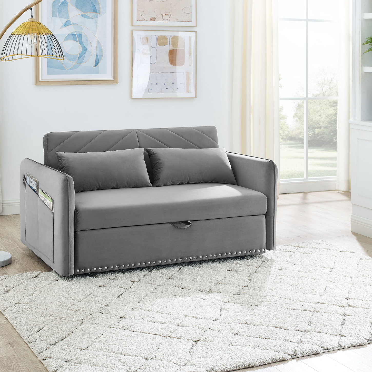 Lipoton Sleeper Sofa Bed With Usb Port, 3-In-1 Adjustable Sleeper With ...