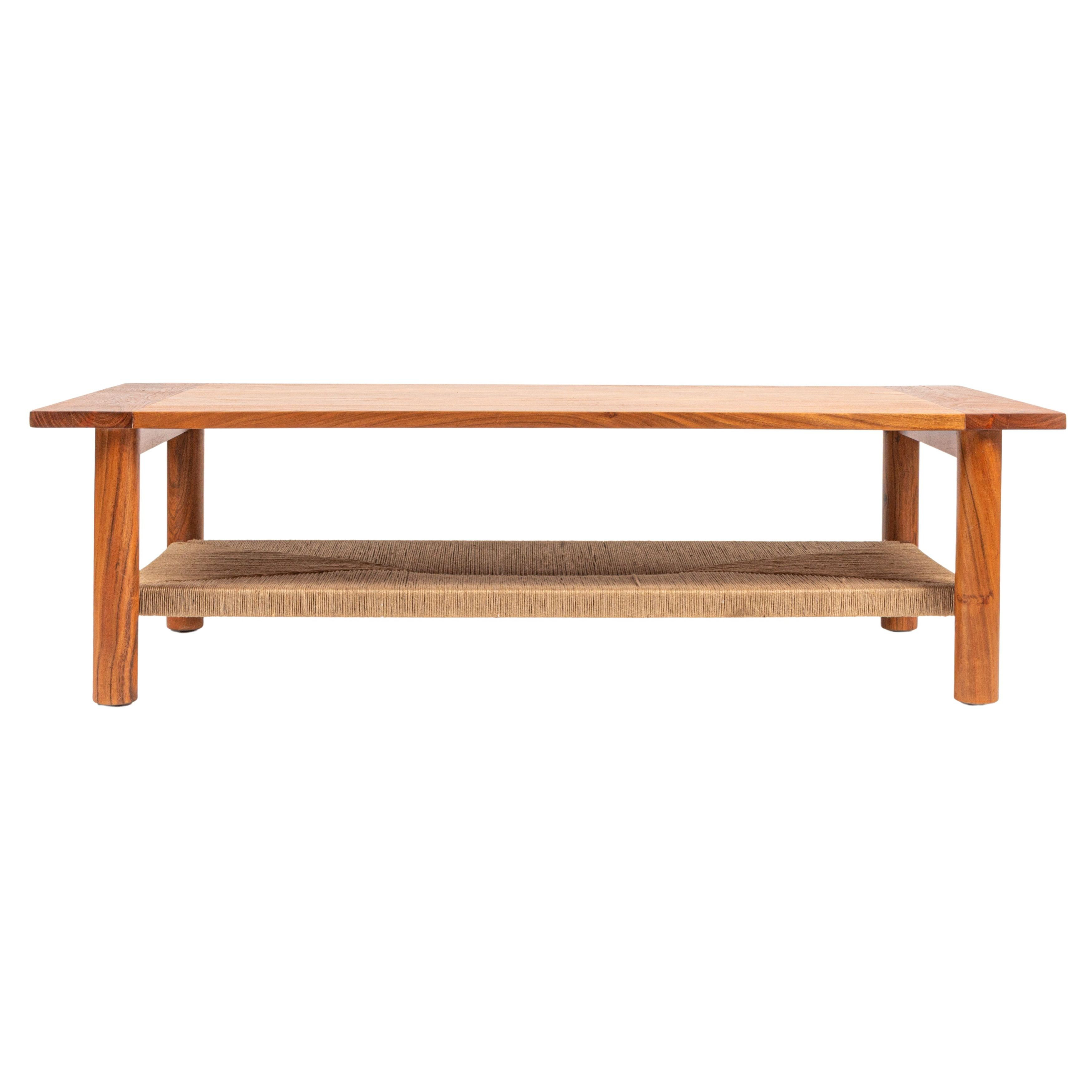 Rowena Interiors Bleeker Rectangular Acacia Wood and Jute Coffee Table ...