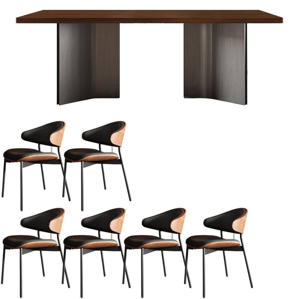 Waagy Simple modern retro solid wood dining table set | Wayfair
