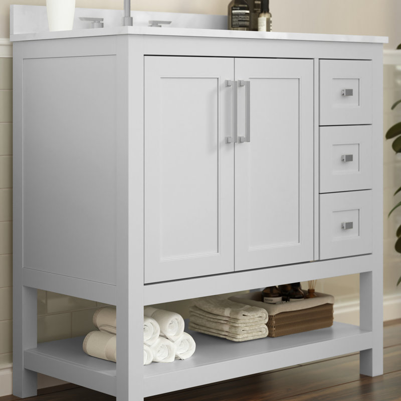 Winston Porter Caniya 36" Single Bathroom Vanity with Sink, Cabinet ...