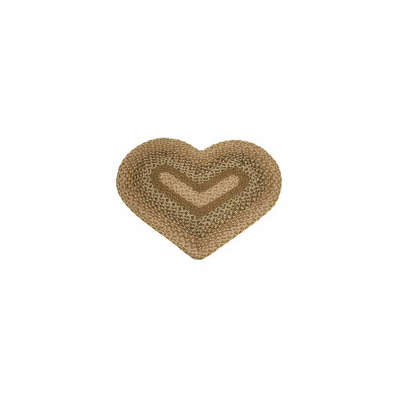 The Holiday Aisle® Kahi Braided Heart Kitchen Mat | Wayfair