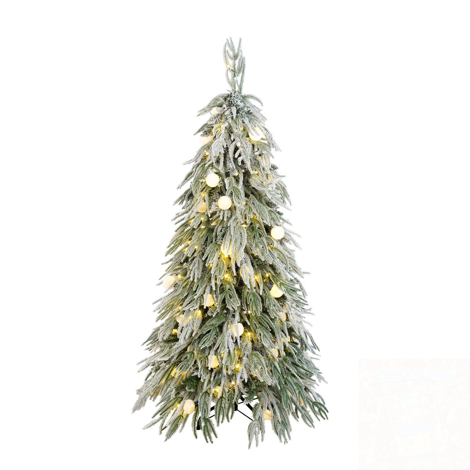 Winston Porter Spruce Snow Flocked Christmas Tree With Warm LED Lights ...