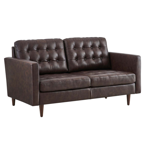 Modway Exalt Tufted Leather Loveseat & Reviews | Wayfair