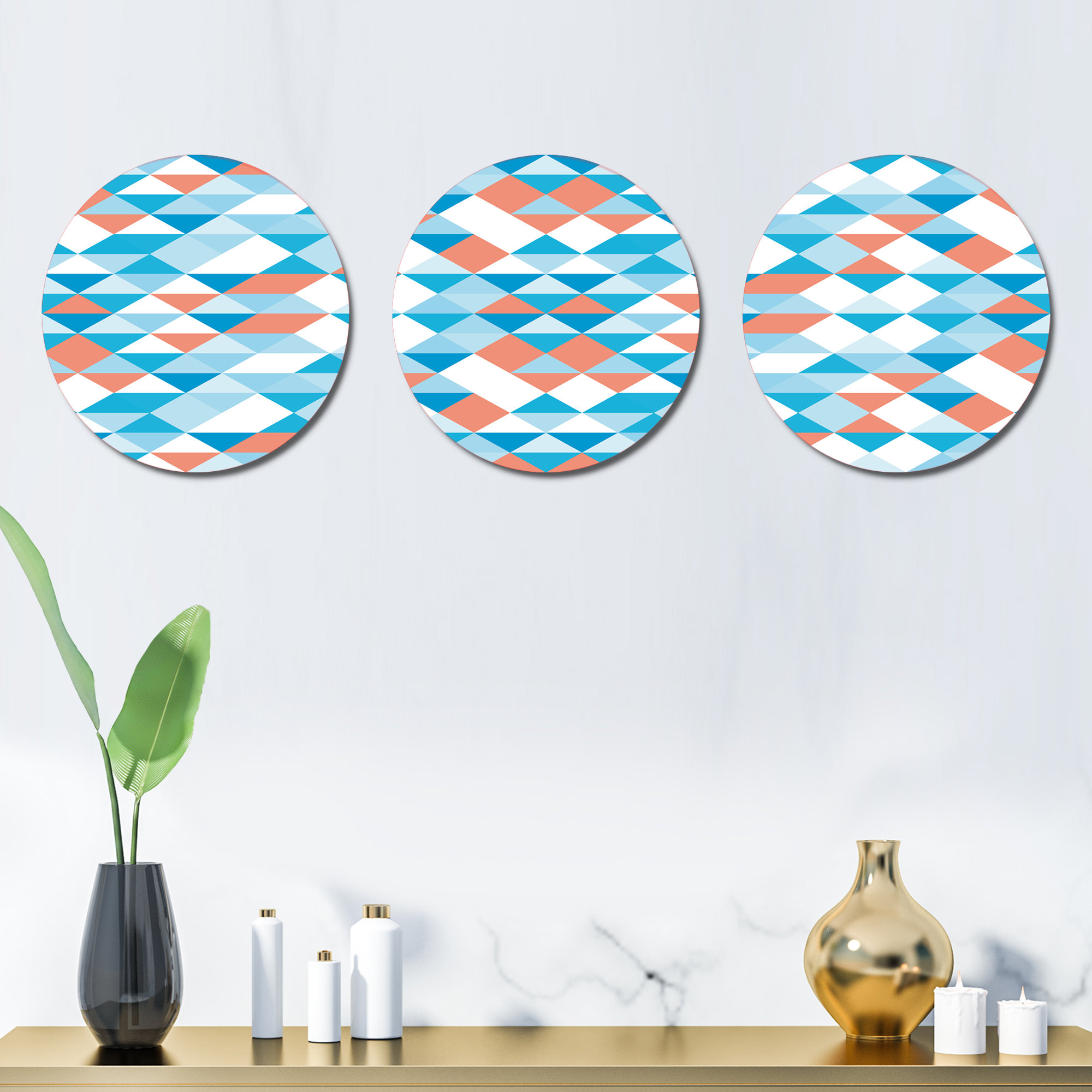 East Urban Home Triangular Retro Design II - Modern Metal Wall Decor ...