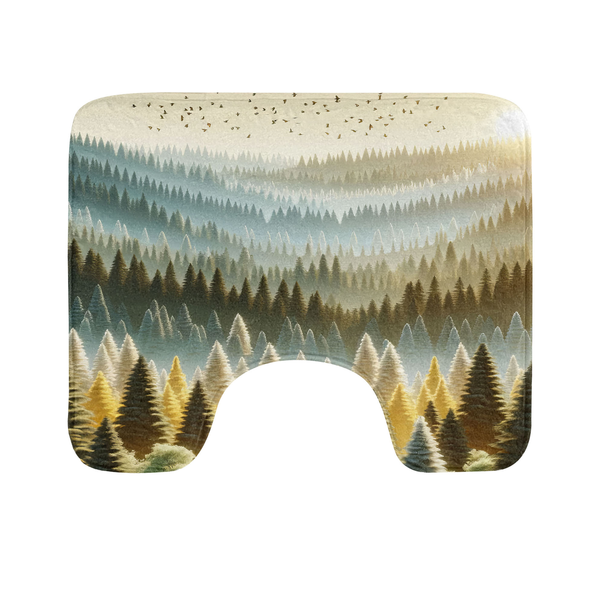 Dakota Fields Yellow Toilet Mat U-Shape Bathroom Rug 20" Soft Blue ...