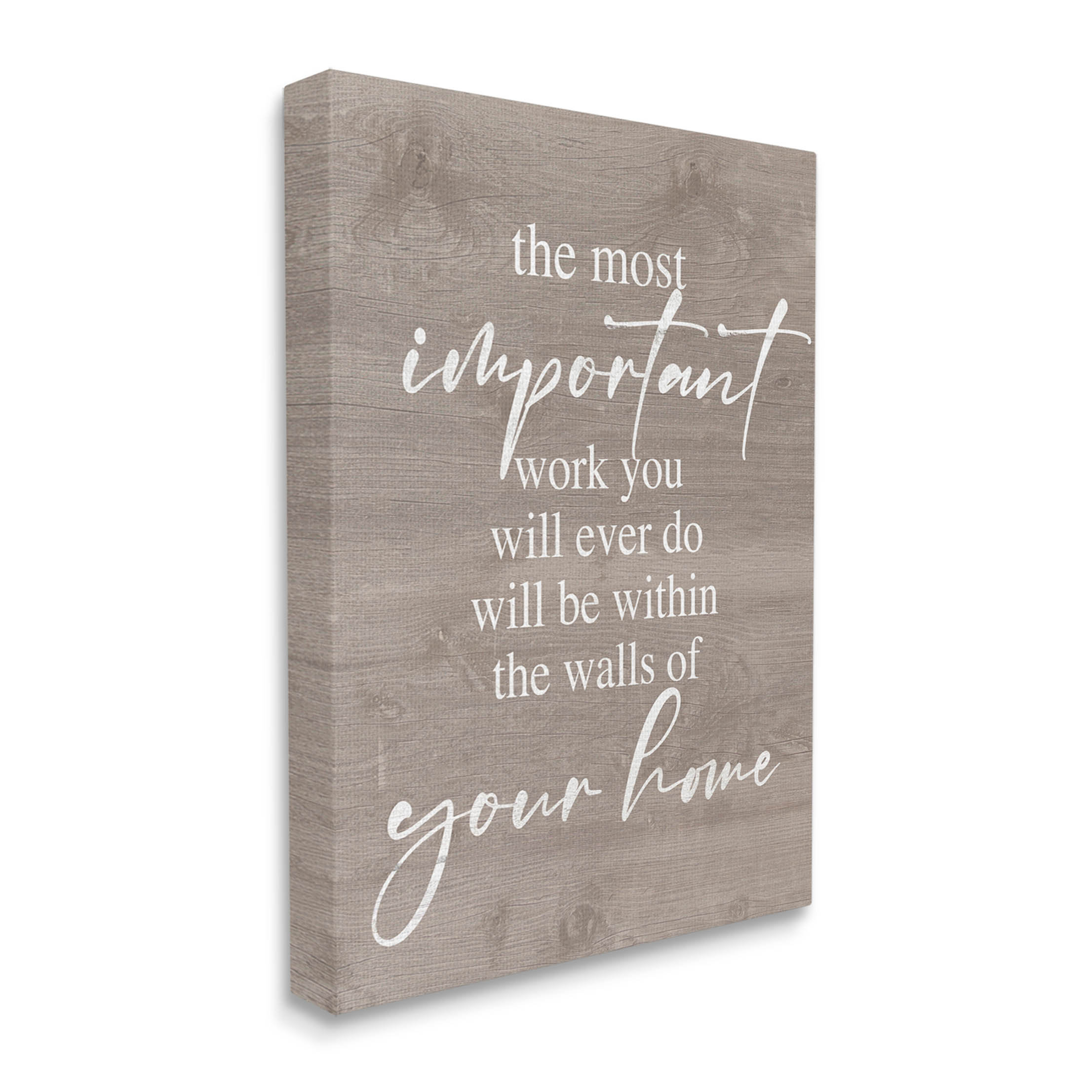 Stupell Industries Most Important Work You'll Ever Do Phrase Canvas ...