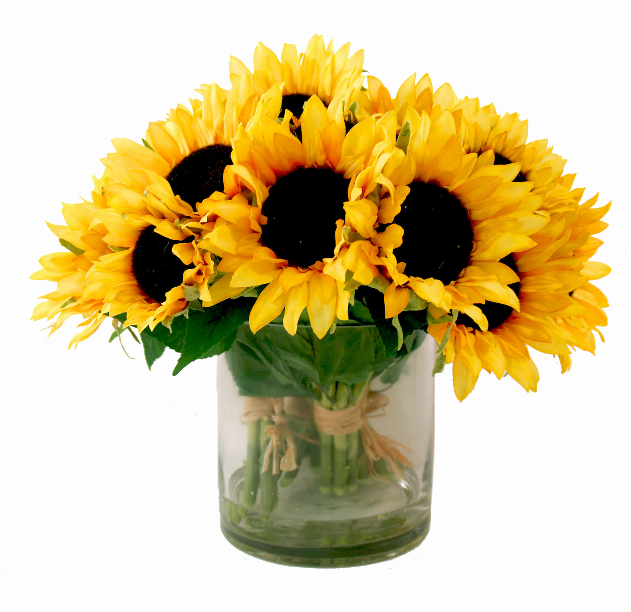 Primrue Polysilk Sunflower Arrangement in Vase | Wayfair