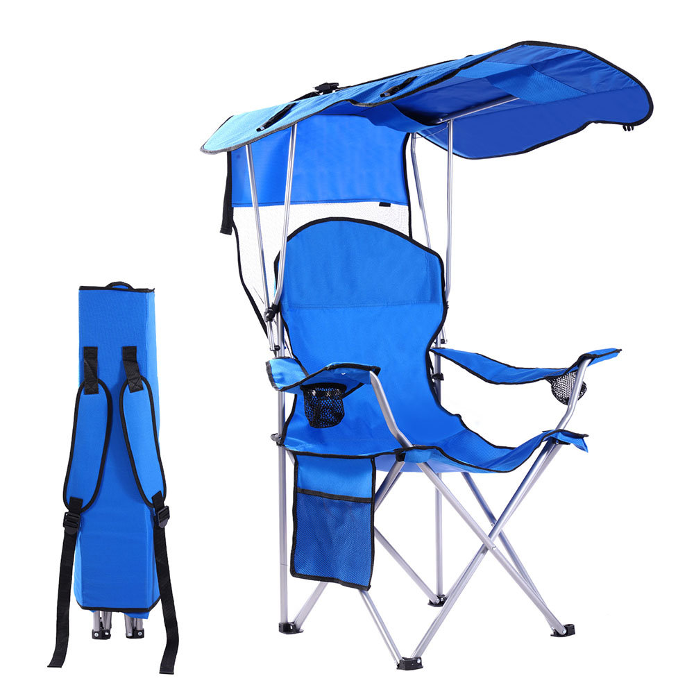 Arlmont & Co. Portable Chair With Shade Canopy Beach Chairs For Adults ...