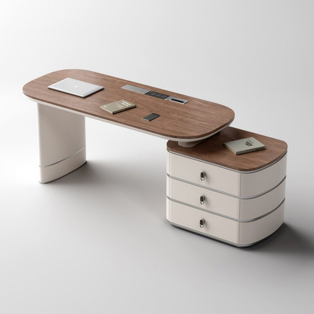 Groove Interior Walnut Rectangular Solid +Manufactured Wood with 3 ...