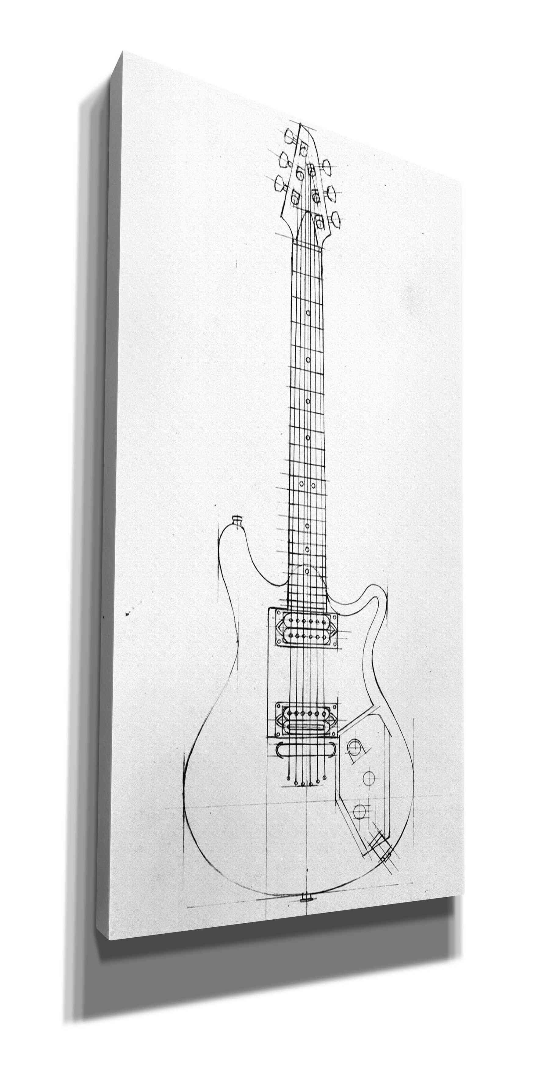 Red Barrel Studio® Miguelina Inverted Electric Guitar Blueprint II On ...