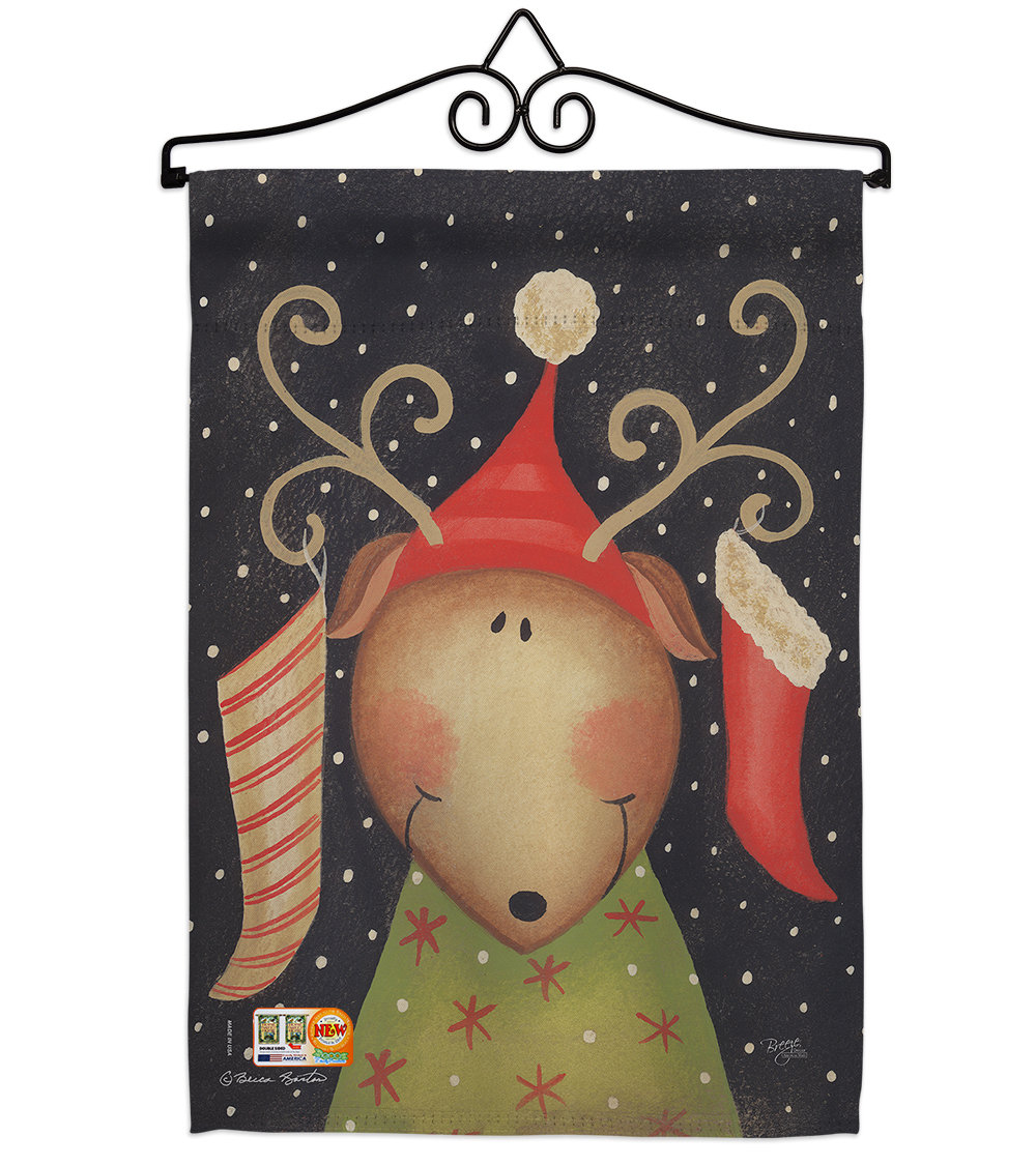 Breeze Decor Reindeer - Impressions Decorative 2-Sided Polyester 19 x ...