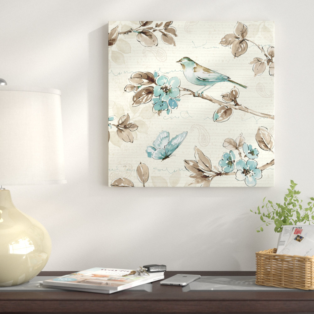 East Urban Home Beige Bird Wings - Wrapped Canvas Painting Print | Wayfair