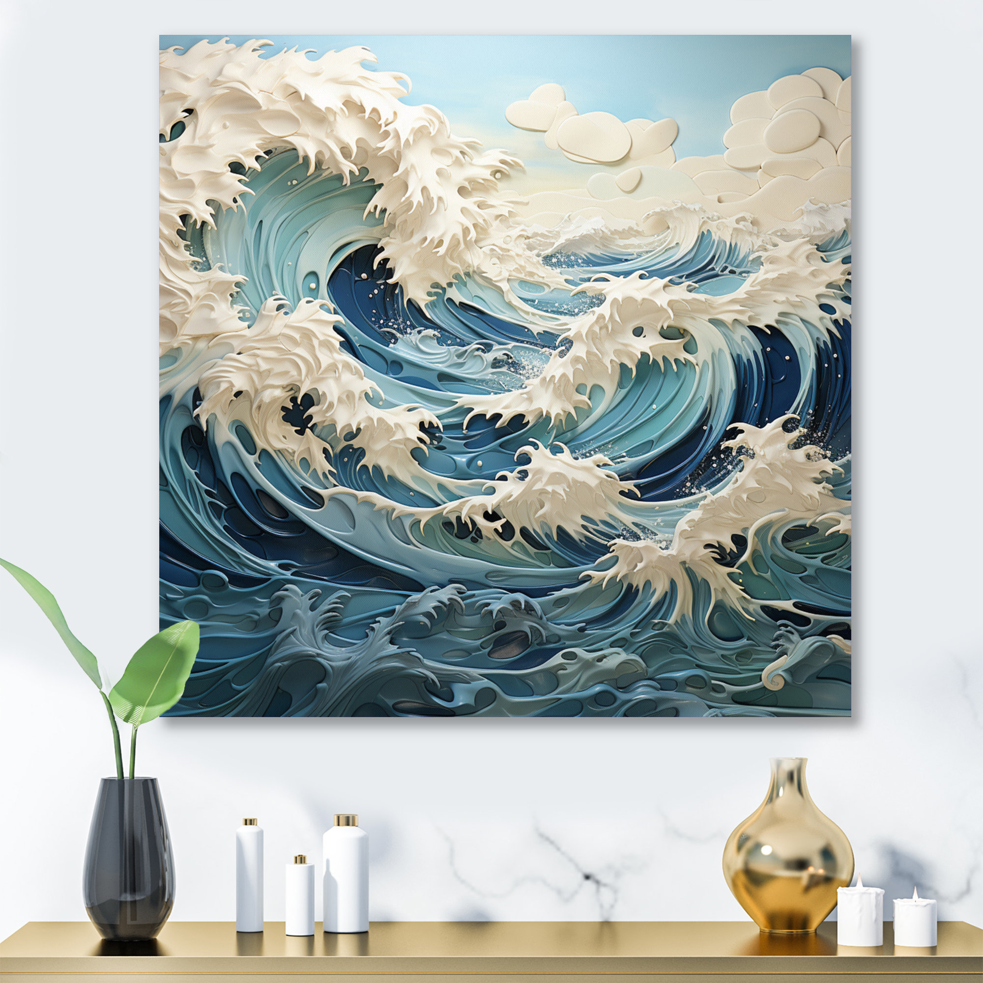 Highland Dunes Kinetic Art Kinetic Waves I - Nautical & Beach Print on Metal | Wayfair