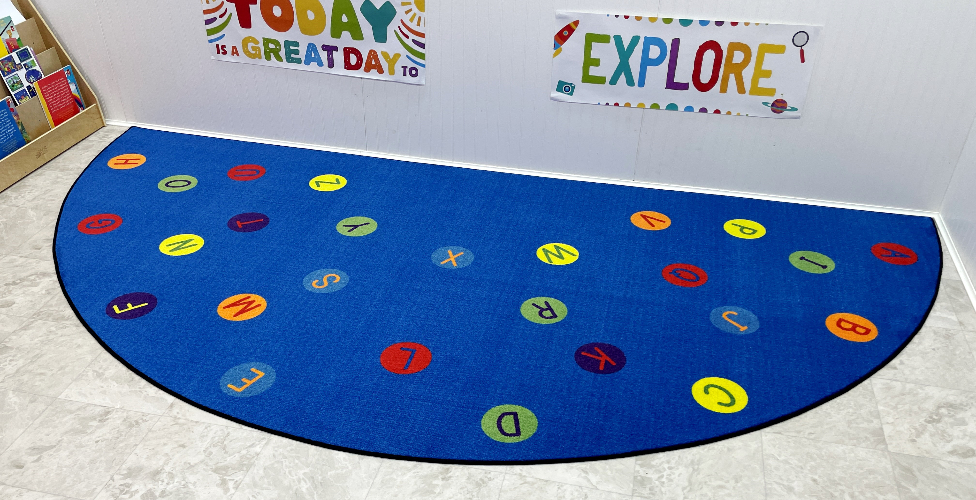 Kid Carpet Alphabet Dots Semi Circle Rug | Wayfair
