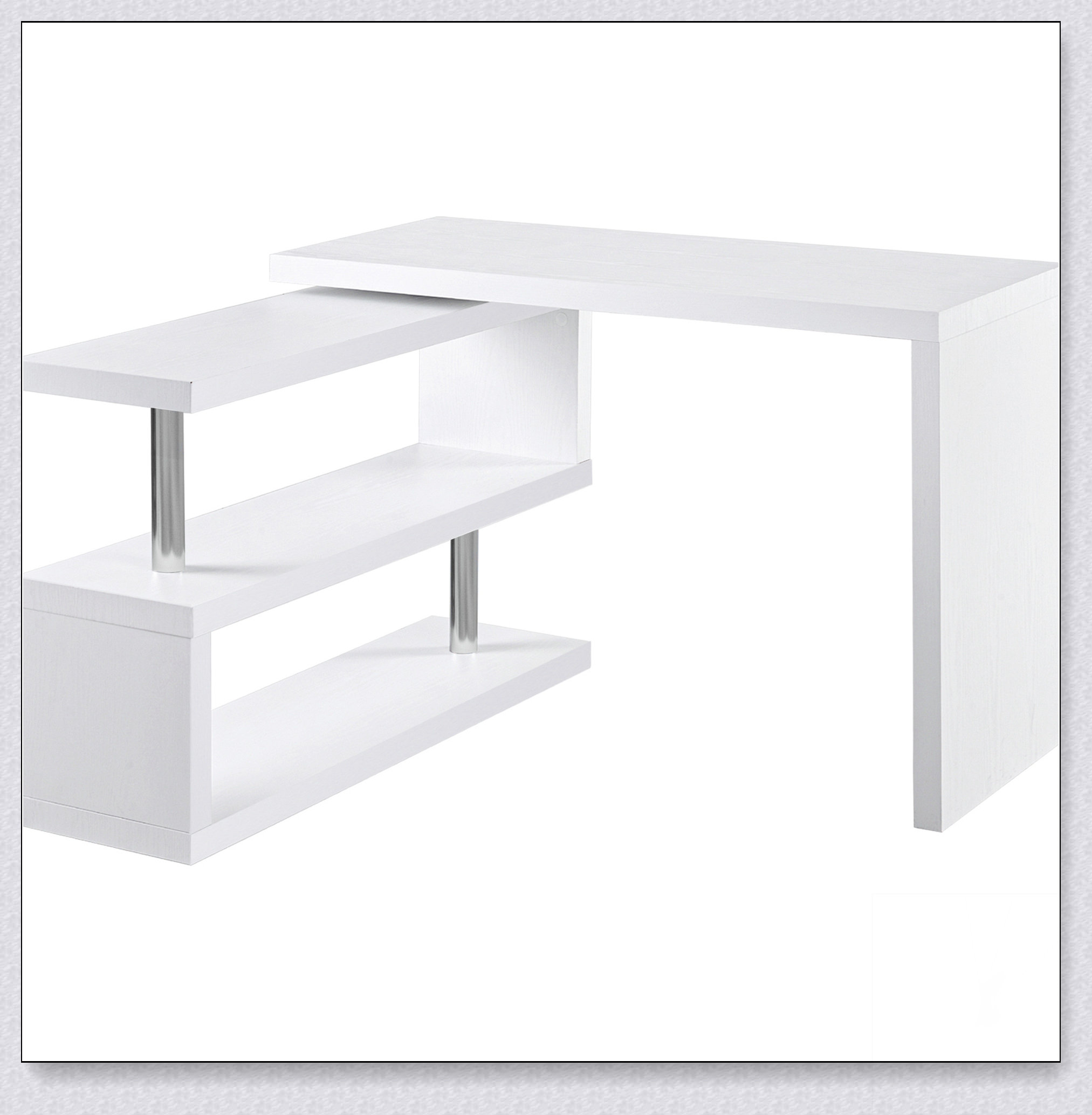Ivy Bronx 360 Degree Rotating Corner Computer Desk, L Shaped Desk, Home ...