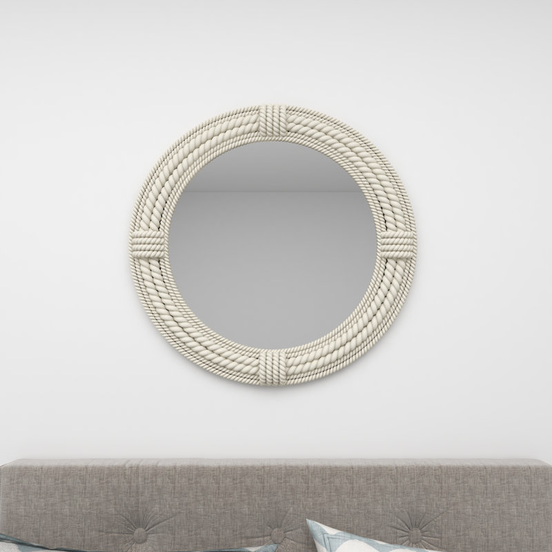Birch Lane™ Frony Wooden Coiled Rope Room Wall Mirror with Wrapped Rope ...