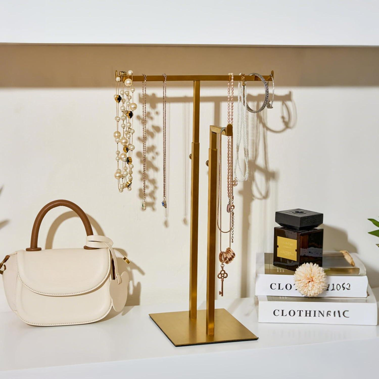 CHUANGWENYI Jewelry Purse Display Stand, Stainless Steels Adjustable ...