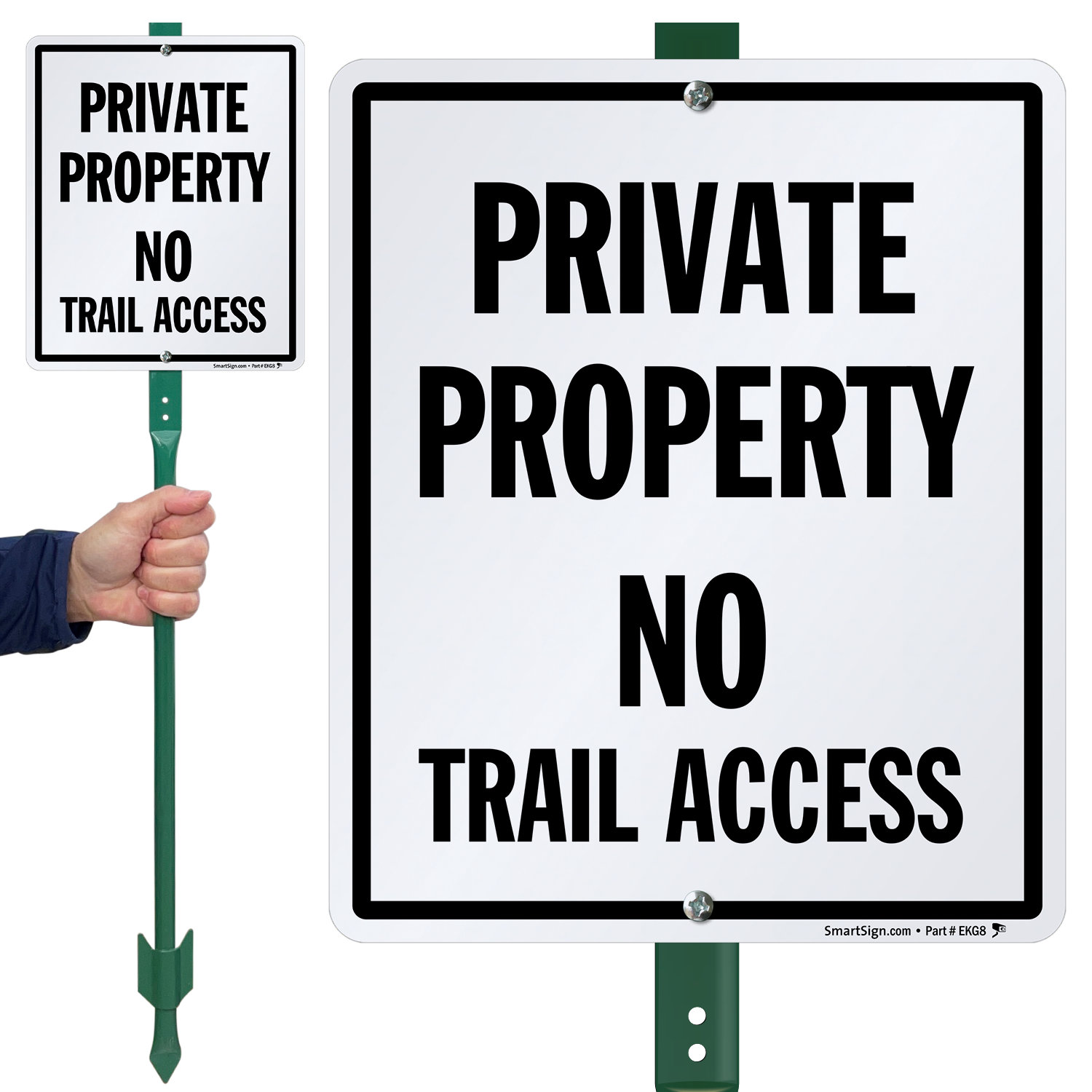 SmartSign Private Property - No Trail Access Sign and Stake Kit | Wayfair