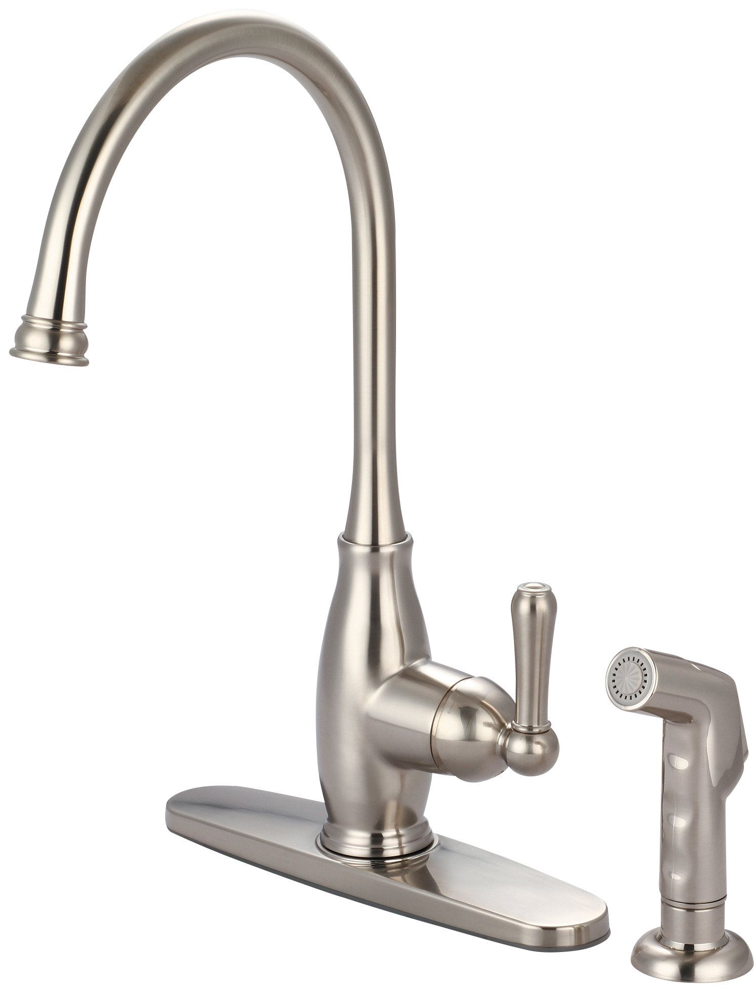 Olympia Faucets Single Handle Kitchen Faucet with Side Spray & Reviews ...