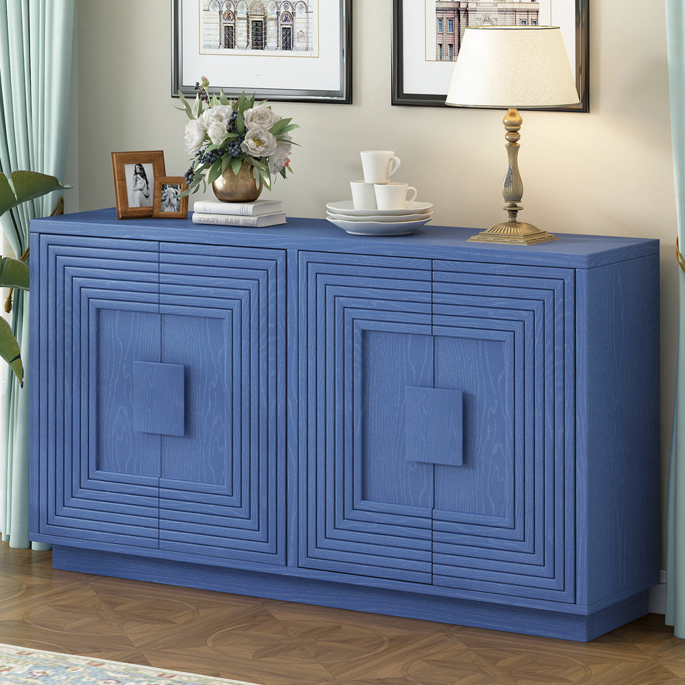 Latitude Run® 4-Door Vintage Buffet Cabinet Sideboard Cabinet with ...