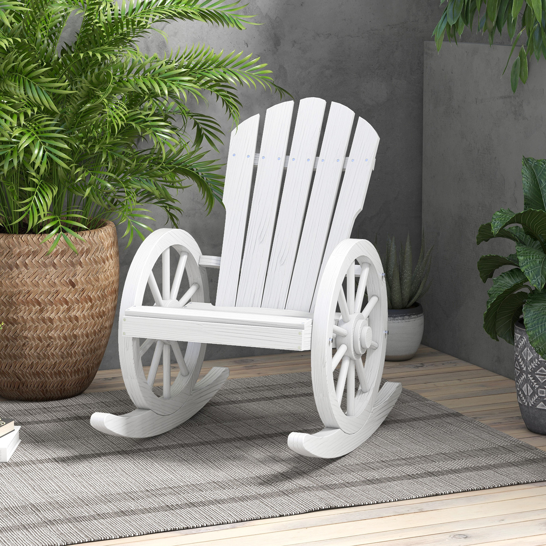 Ophelia & Co. Outdoor White Rocking Chair - Strong And With A Tilted ...