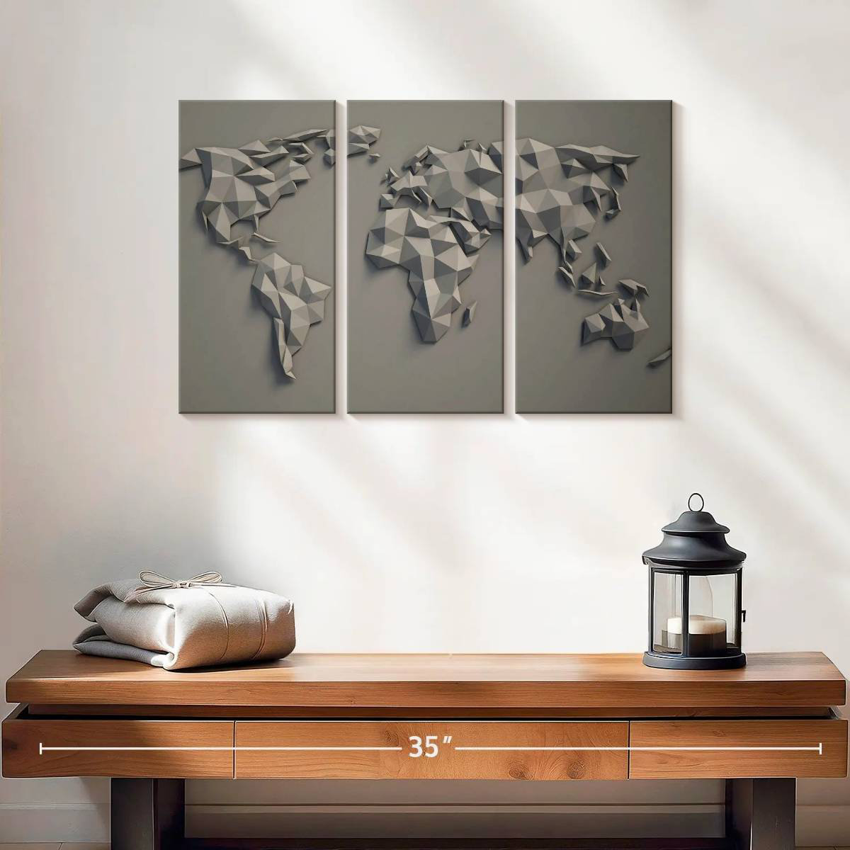 Elephant Stock Embossed Geometric World Map | Wayfair